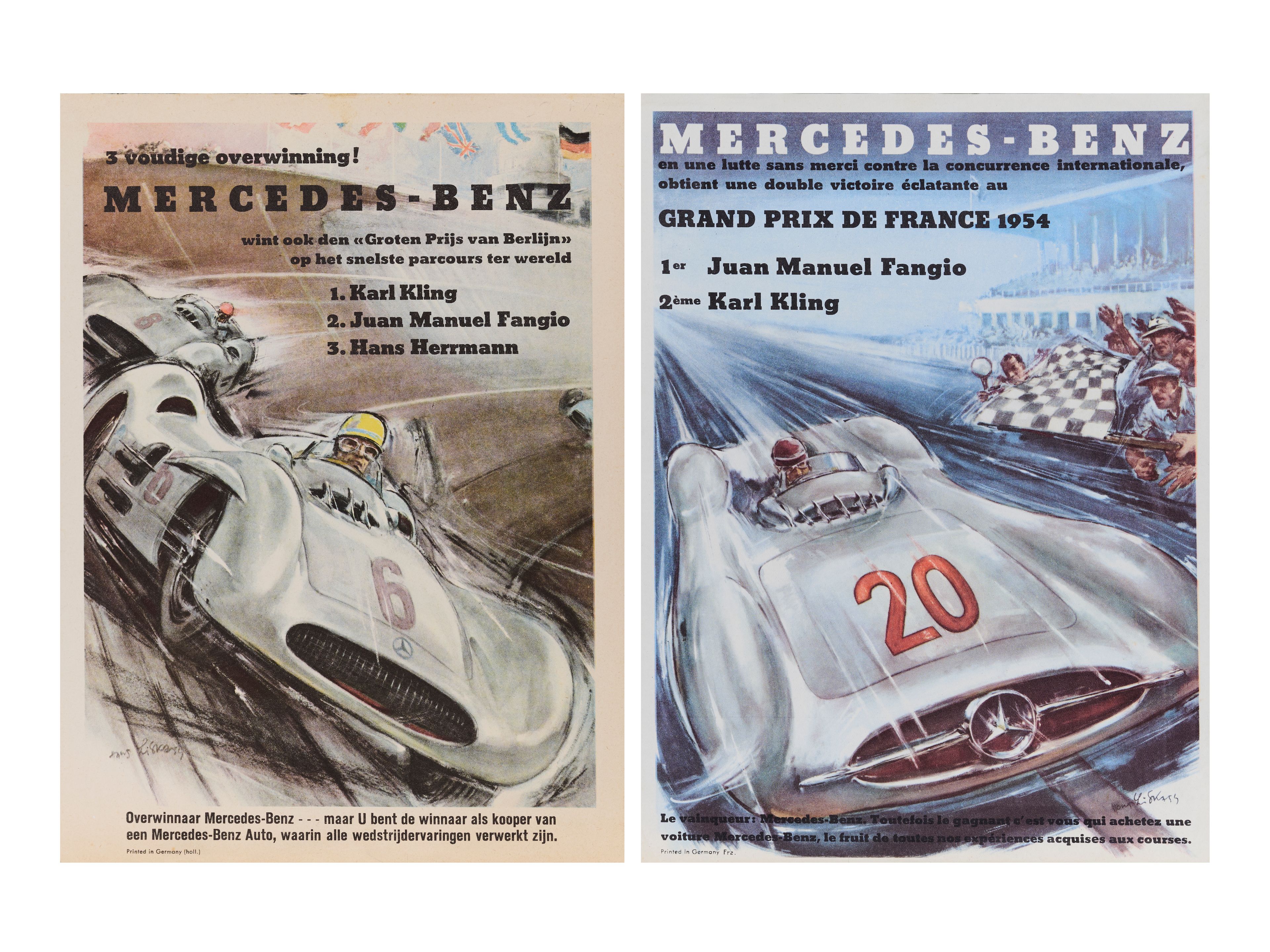 Bonhams Cars : Hans LISKA (1907-1983) Two Mercedes-Benz posters