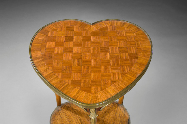 Bonhams : A French parquetry heart shaped table