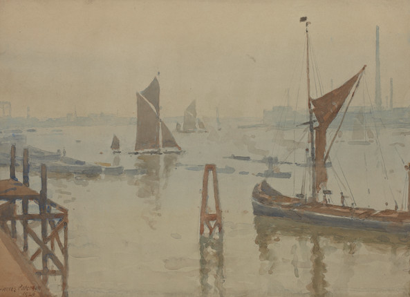 Bonhams : James Paterson, PRSW RSA RWS (British, 1854-1932) The Thames ...