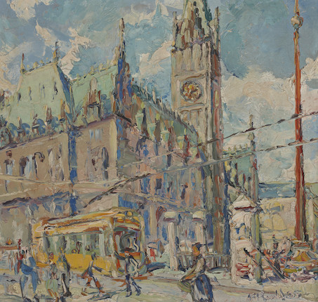 Bonhams : Alan Ian Ronald, RSW (British, 1899-1967) 'The Rathaus Hamburg'