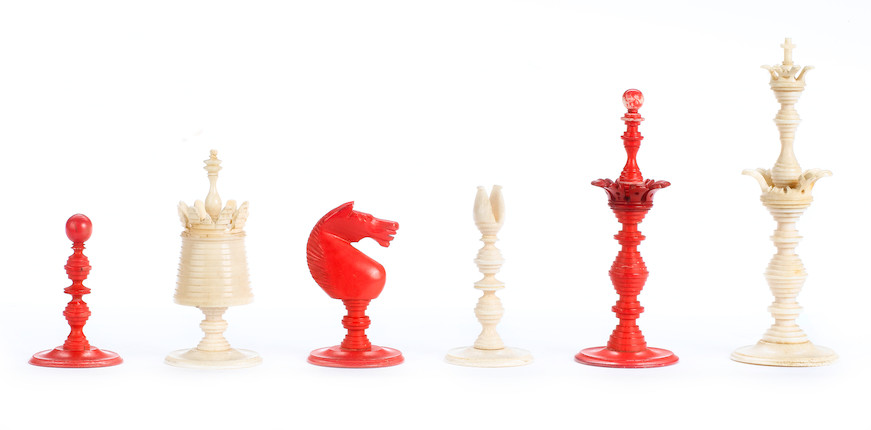 Bonhams An Ivory Chess Set Central European Circa 1840
