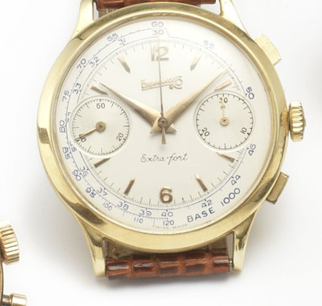 Bonhams : Eberhardt & Co. An 18ct gold manual wind chronograph ...