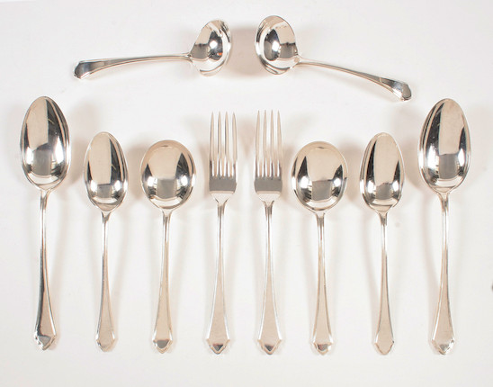 Bonhams : A part canteen of silver Windsor pattern flatware By Mappin ...