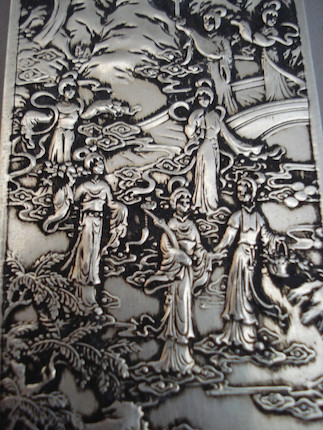 Bonhams : A Chinese set of four cast scroll weights, bearing character ...