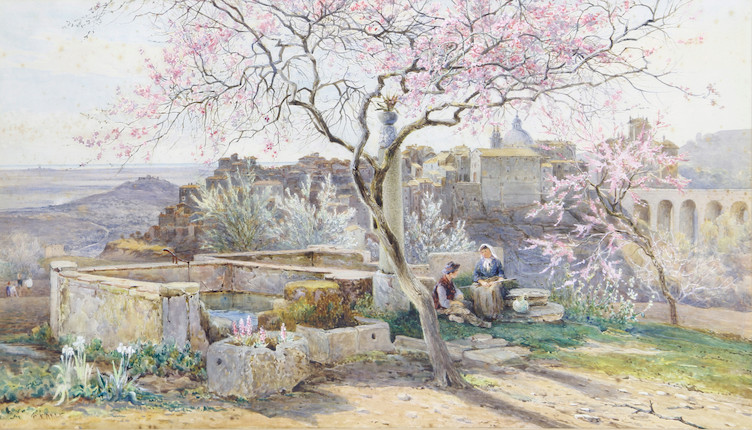Bonhams : Charles Earle (English, 1832-1893) In a garden near Rome
