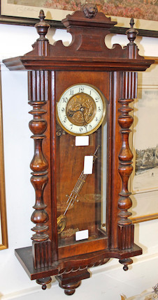 Bonhams : A late 19th century spring driven wall clock
