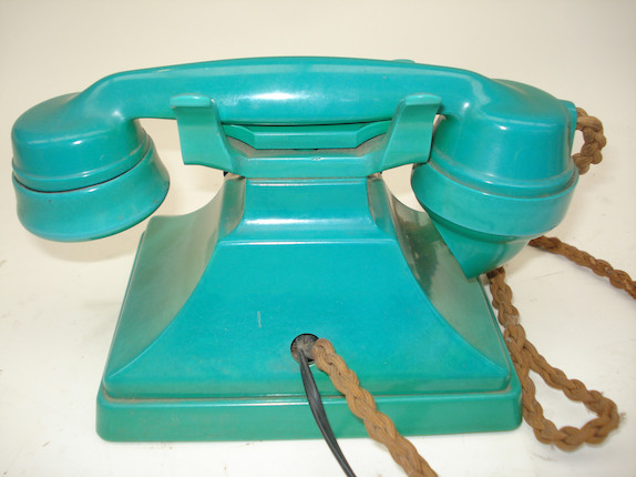 Bonhams : A pre-war 200-series green bakelite telephone,