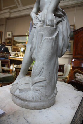 Bonhams : A 19th century carved carrera marble figure of a Venus Pudica ...
