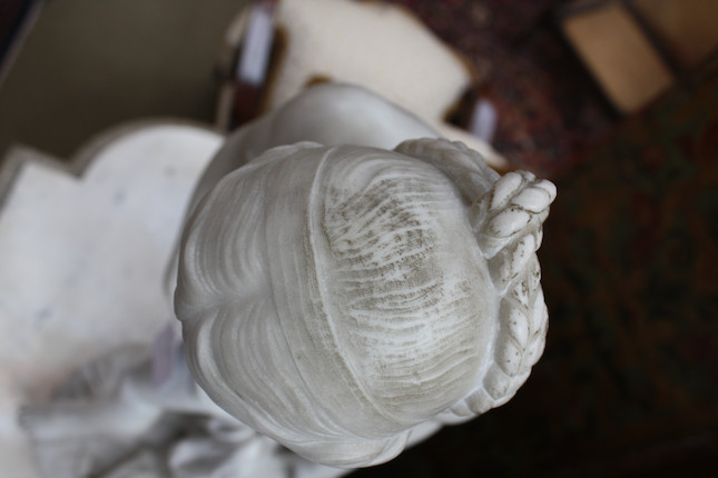 Bonhams : A 19th century carved carrera marble figure of a Venus Pudica ...