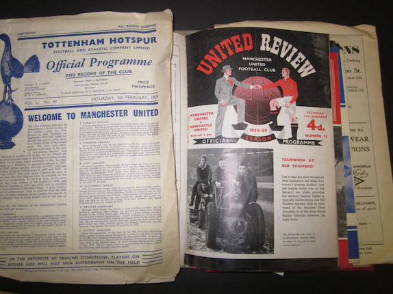 Bonhams : A collection of 1959/60 Manchester United programmes