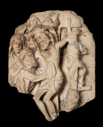 Bonhams : A 15th century English Nottingham alabaster relief depicting ...