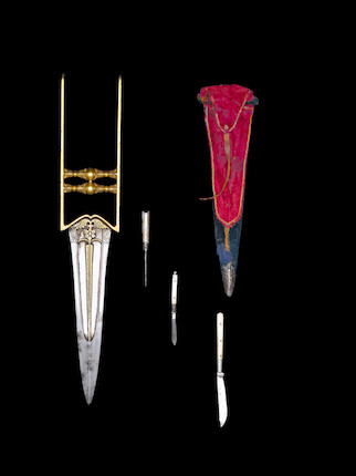 Bonhams : A gold-overlaid steel Push Dagger (khatar) India, 18th Century(6)