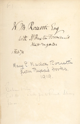 Bonhams : KEATS (JOHN) Letters... to Fanny Brawne... Introduction and ...