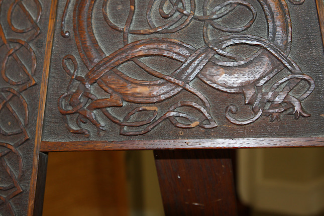 Bonhams : Attributed to Alexander Ritchie of Iona,An Arts & Crafts oak ...