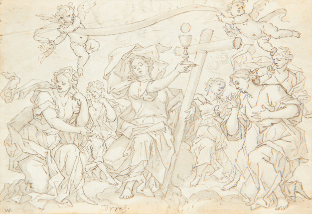 Bonhams : Spanish School, 17th Century A figure holding a raised ...