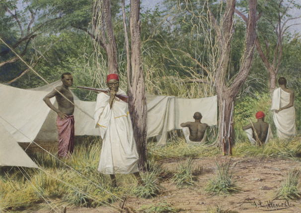 Bonhams : Johannes Louis Wensel (German, 1825-1899) An expedition in ...
