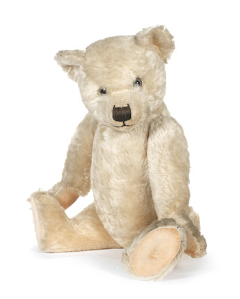 Bonhams : Large white mohair Chiltern Hugmee Teddy bear, 1930's