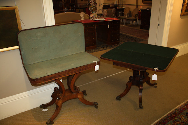Bonhams : A pair of Scottish late Regency rosewood card tables By ...