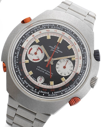 Bonhams : Jaquet Girard. A stainless steel manual wind chronograph ...