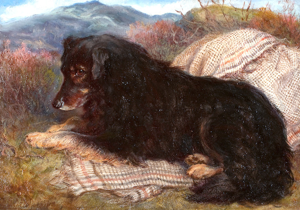 Bonhams : Gourlay Steel (British, 1819-1894) Collie, in a highland setting