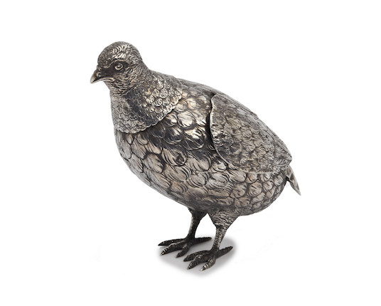 Bonhams : A German silver partridge ornament Neresheimer & Sohne, Hanau ...