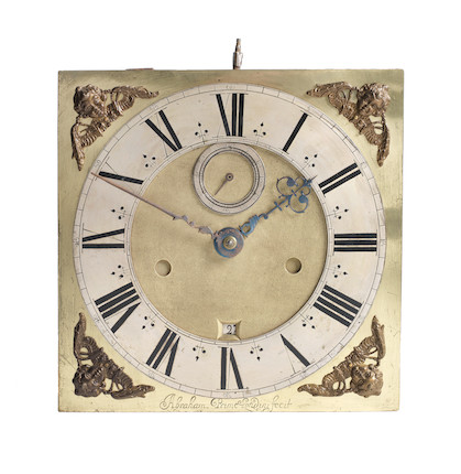 Bonhams : A rare late 17th century longcase clock movement and dial in ...