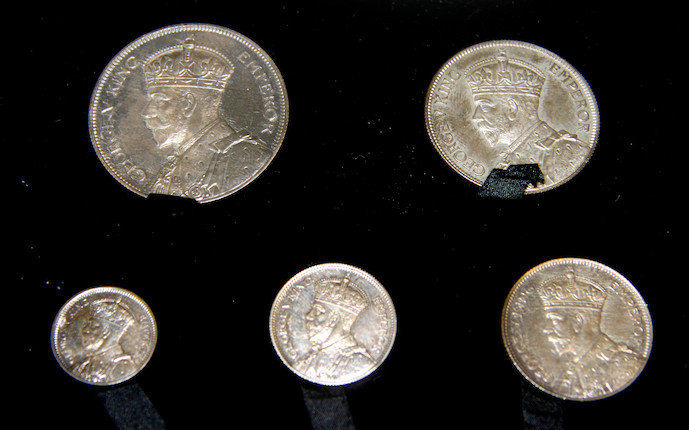 Bonhams : A 1932 silver proof set Southern Rhodesia Half Crown, two ...