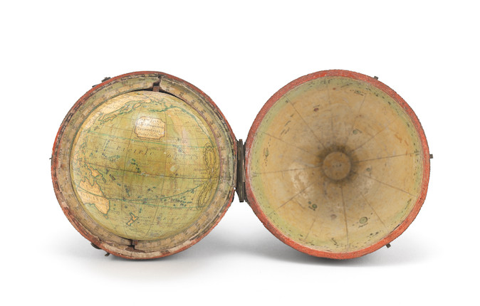 Bonhams : A 2¾-inch Newton's New & Improved terrestrial pocket globe ...