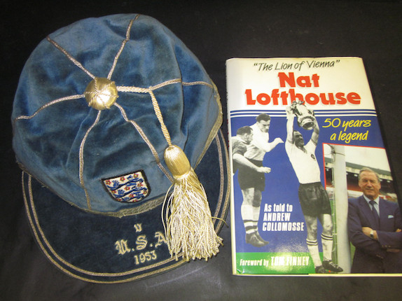 Bonhams : 1953 England International Cap v U.S.A. awarded to Nat Lofthouse