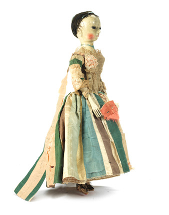 Bonhams : A fine George II wooden doll, English circa 1730