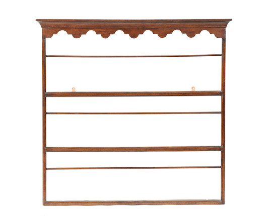 Bonhams : A small George III oak and pine delft rack, with traces of ...