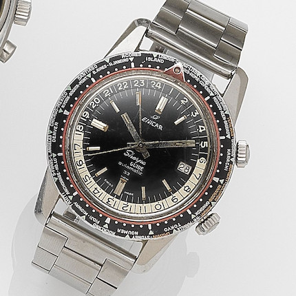 Bonhams : Enicar. A stainless steel automatic calendar bracelet watch ...