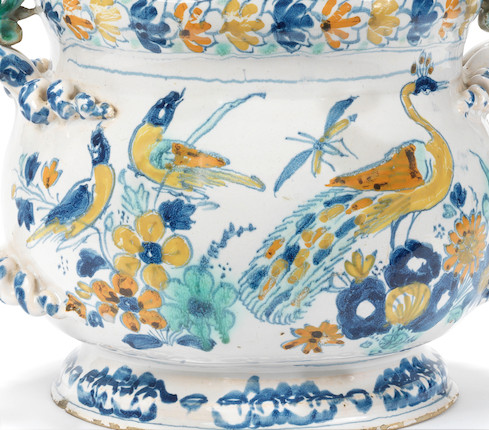 Bonhams : An important English delftware polychrome posset pot, dated 1695