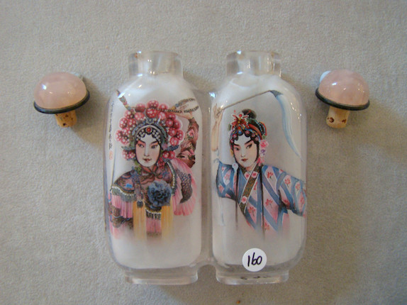 Bonhams : Two Chinese inside painted 'Pecking-opera actors' glass snuff ...