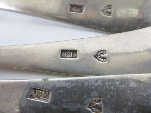 Bonhams : Aberdeen; A set of six silver tablespoons by John Ewan, two ...
