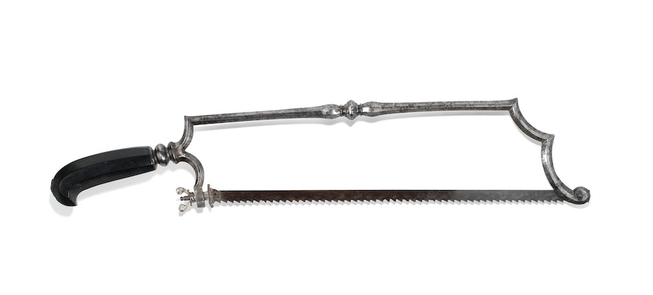Bonhams : A large amputating saw, probably English, mid 18th century,