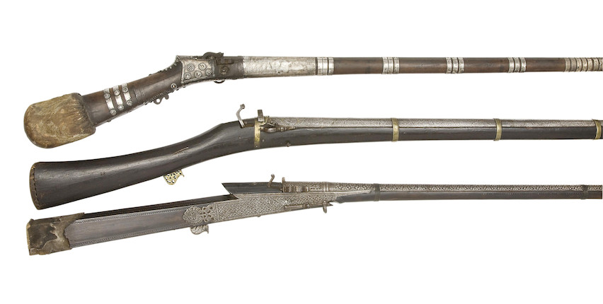 Bonhams : An Indian Matchlock Rifle With Elaborately Twist Barrel
