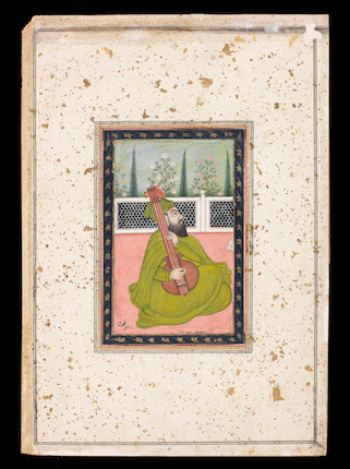Bonhams : A seated musician playing a stringed musical instrument ...