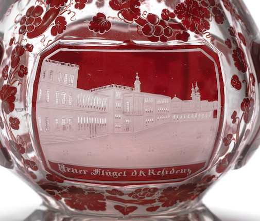 Bonhams A Bohemian Part Ruby Stained Claret Jug And Stopper