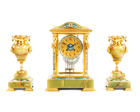 Bonhams A Late 19th Century French Gilt Brass Champleve Enamel And