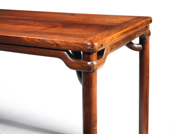 Bonhams : A very rare and large huanghuali painting table, hua zhuo ...