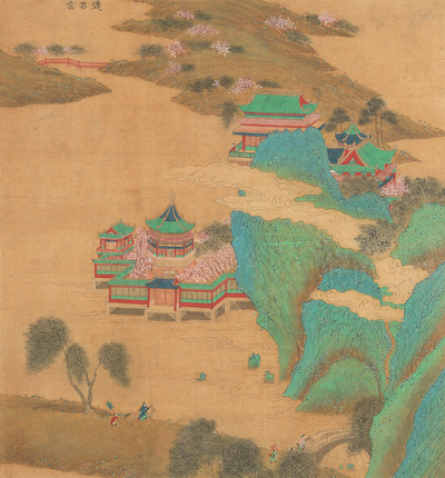 Bonhams : A set of four 'palace' paintings In the style of Qiu Ying ...