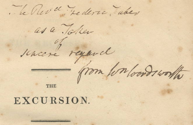 Bonhams : WORDSWORTH (WILLIAM) The Excursion, Being a Portion of The ...