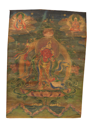 Bonhams : A THANGKA OF GREEN TARA AND A THANGKA OF A SEMI-WRATHFUL ...