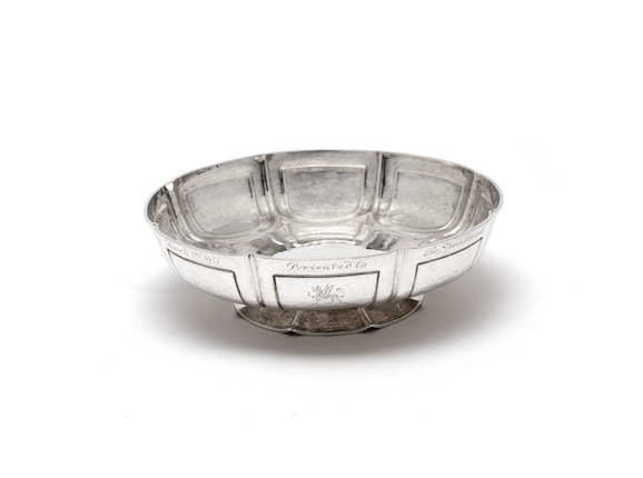 Bonhams : Parliamentary Interest a silver dish William Comyns, London 1910