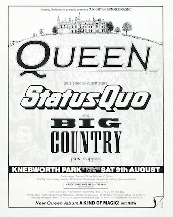 Bonhams : Queen/Status Quo a British promotional poster for Queen ...