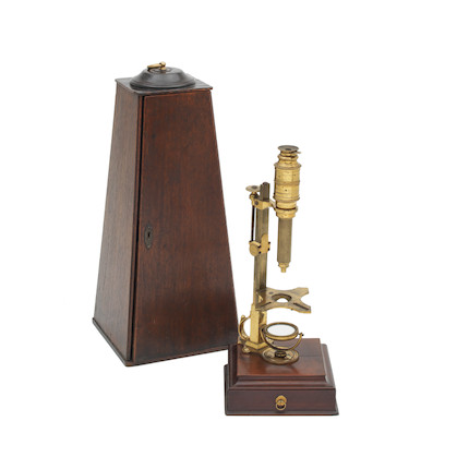 Bonhams : A Cuff-type Compound Monocular Microscope, English, Early ...