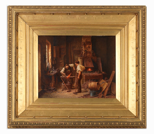 Bonhams : Edward Allan Schmidt (British, active 1868-1877) The forge