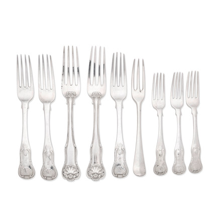 Bonhams : A collection of varying silver forks various maker's and ...