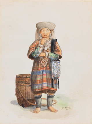 Bonhams : Mg Tun Hla (Burmese, 1874-1946) Three portrait studies of ...